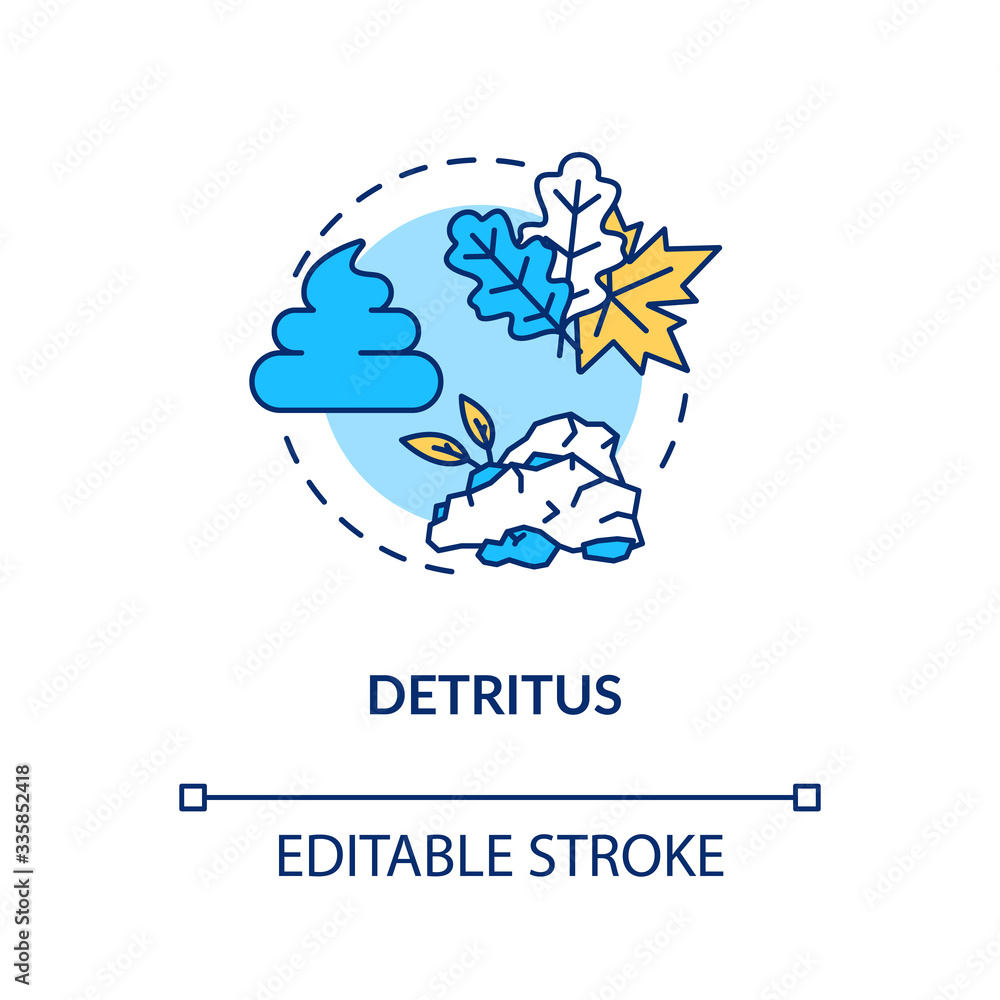 Detritus concept icon. Food chain energy producer organisms. Dead ...