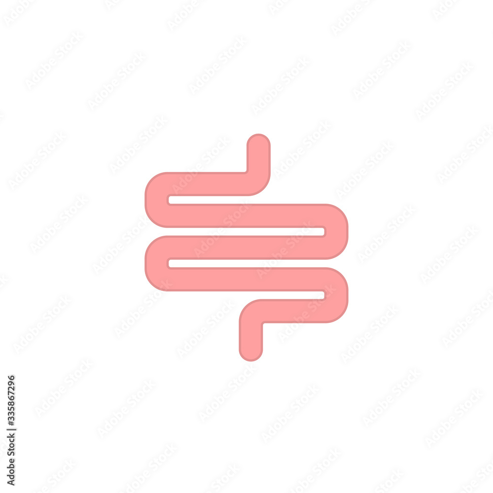 Intestine vector colon health icon. Gastrointestinal logo stomach ...
