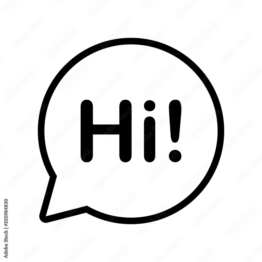 chat, hi welcome bubble icon Stock Vector | Adobe Stock