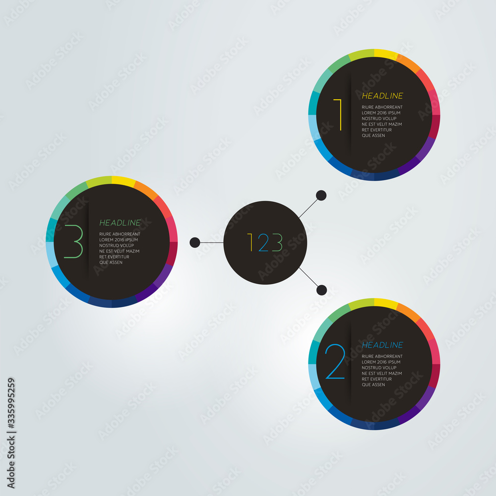 Vector de Stock 3 steps diagram, scheme, flowchart. Infographic element ...