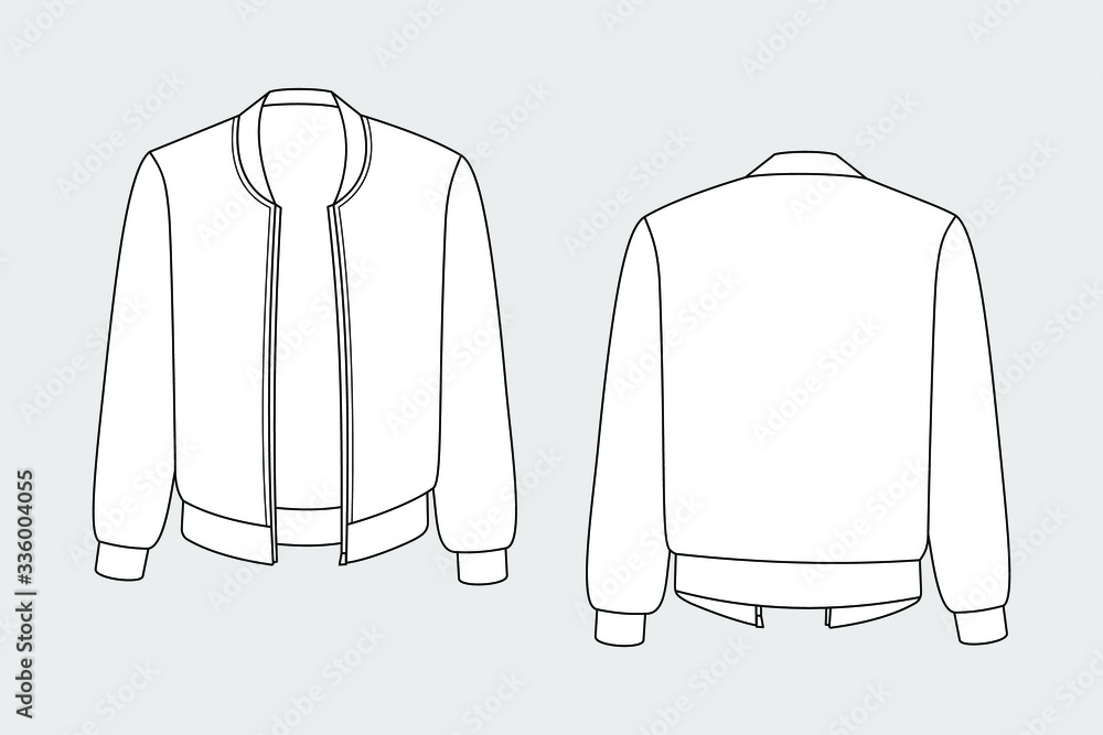 Jacket vector template isolated set on a grey background. Unisex, male ...