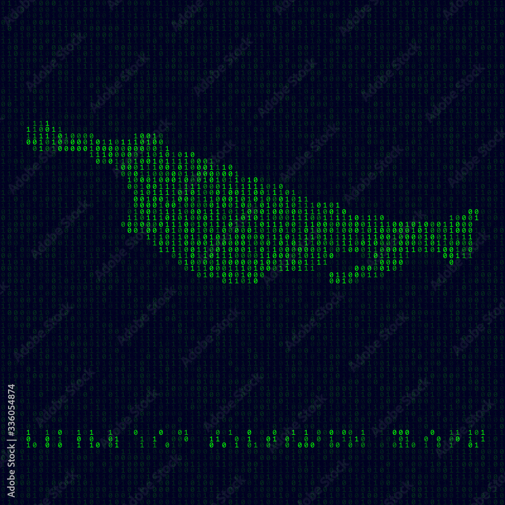 Digital Little San Salvador Island logo. Island symbol in hacker style ...