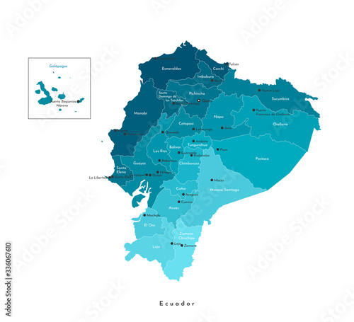 Vector isolated illustration. Simplified administrative map of Ecuador ...