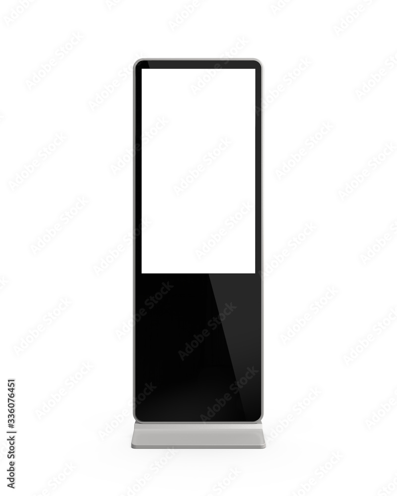 Black and Silver "Phone Bar Kiosk" Advertising LCD Screen Stand MockUp ...