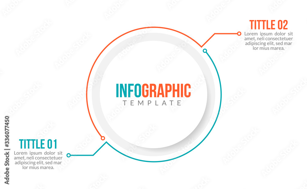 Minimal Business Infographics template. Timeline with 2 steps, options ...