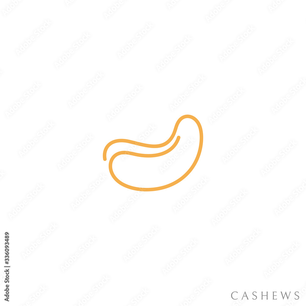 Cashew. Outline style Stock Vector | Adobe Stock