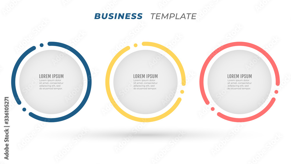 Business Infographics. Cirlce element design label with 3 options ...