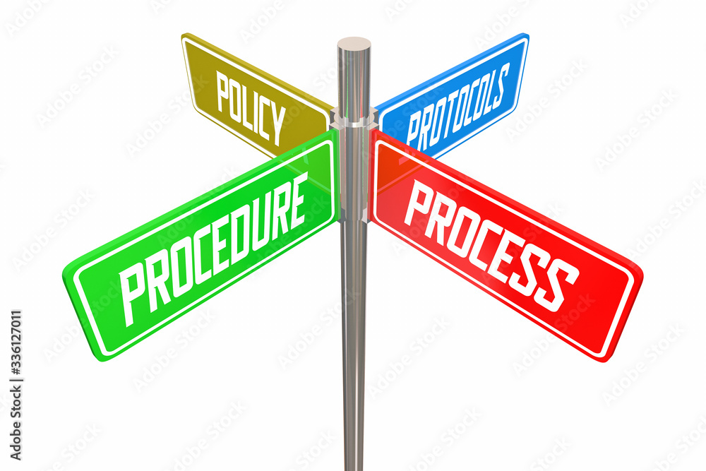 Process Procedure Protocols Policy Signs Direction Guidance Steps ...
