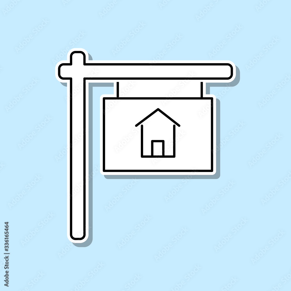 Sold vector sticker icon. Simple thin line, outline vector of real ...