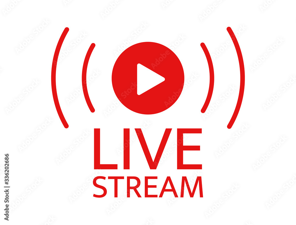 Live stream icon. Live streaming, video, news symbol on transparent ...