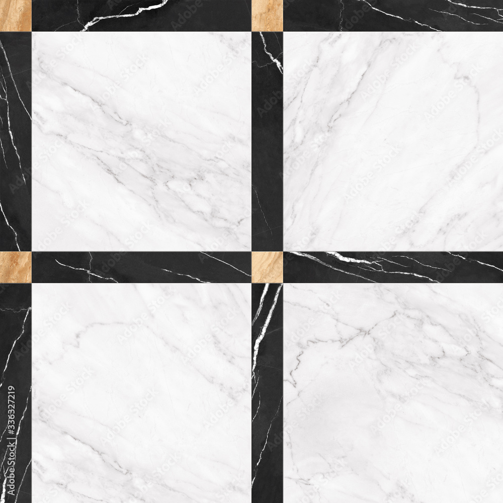 Ceramic marble tile, seamless texture, square white and black tiles ...