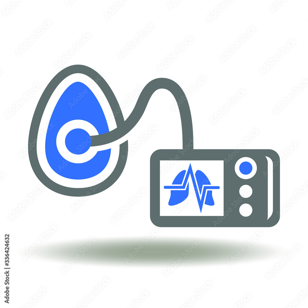 Artificial Lungs Mechanical Ventilation Machine Oxygen Mask Icon Vector ...