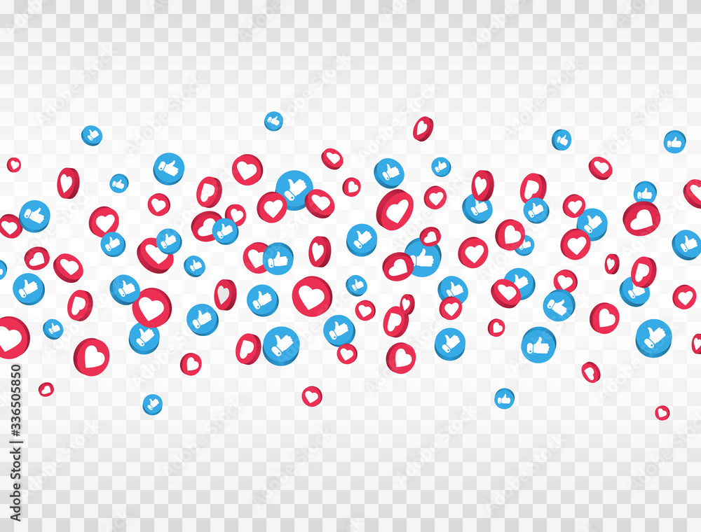 Like and thumbs up icons border on transparent background. Social media ...