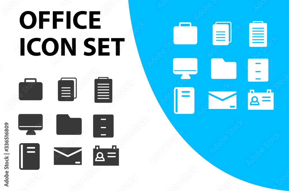 offiece icon set for UI design and mobile app with 64x 64 pixel perfect ...