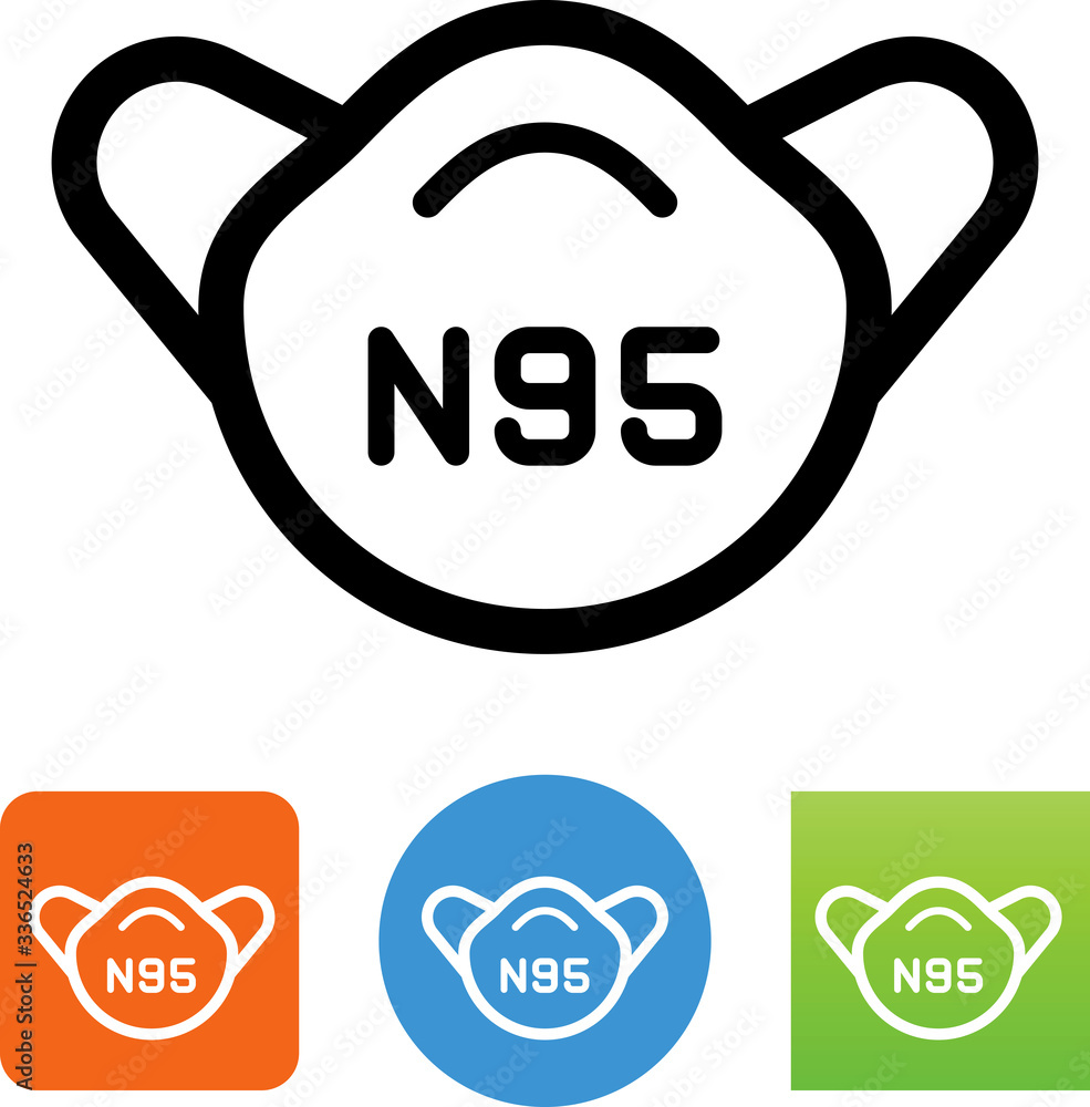 N95 Respirator Mask Icon Stock Vector | Adobe Stock