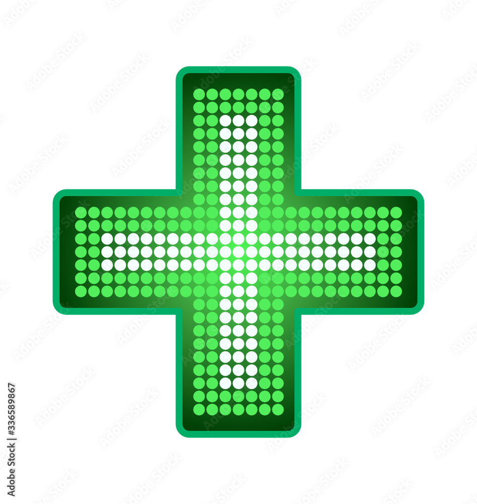 symbole pharmacie croix verte led Stock Vector | Adobe Stock