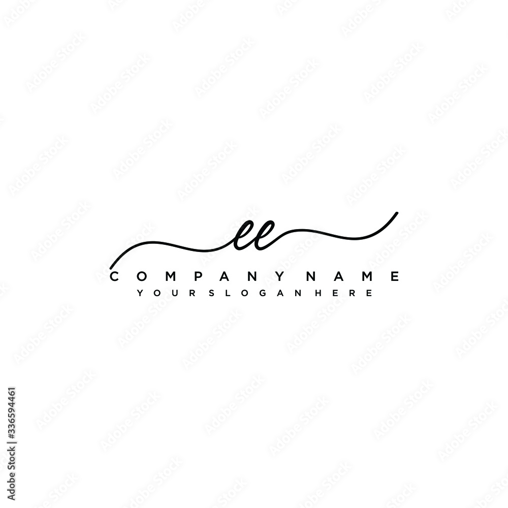 EE initial Handwriting logo vector templates Stock Vector | Adobe Stock
