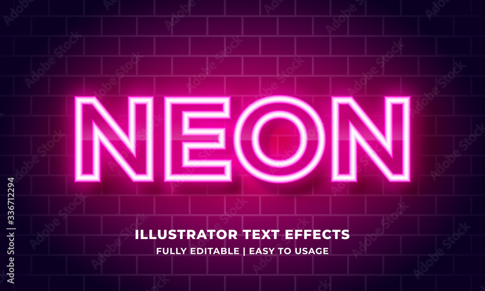 Image vectorielle Stock Pink Neon 3d Text Effect | Adobe Stock