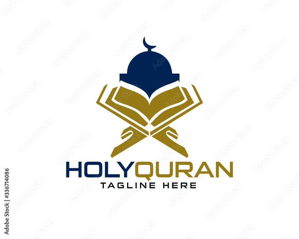 Holy Quran Islamic logo design Stock Vector | Adobe Stock