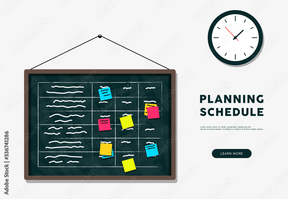 Developers team planning weekly schedule tasks on task board. Teamwork ...