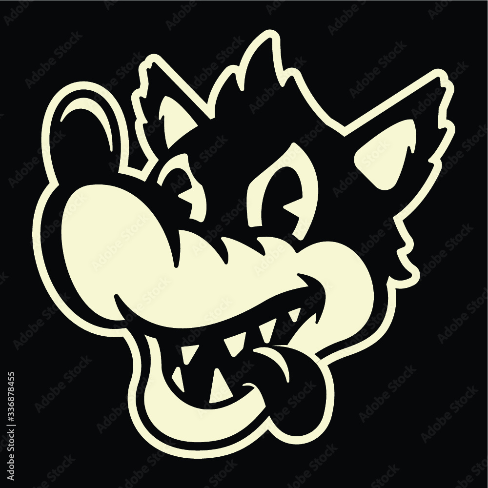 Wolf Rubber Hose Cartoon Stock Vector | Adobe Stock