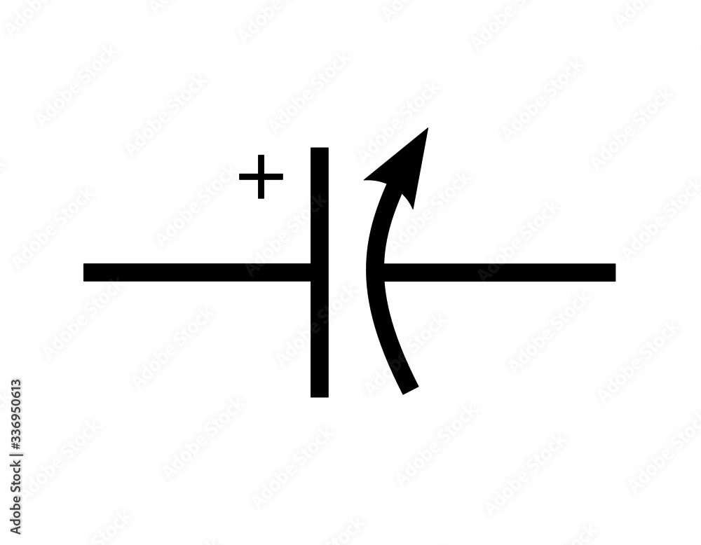 Adjustable capacitor symbol Stock Vector | Adobe Stock