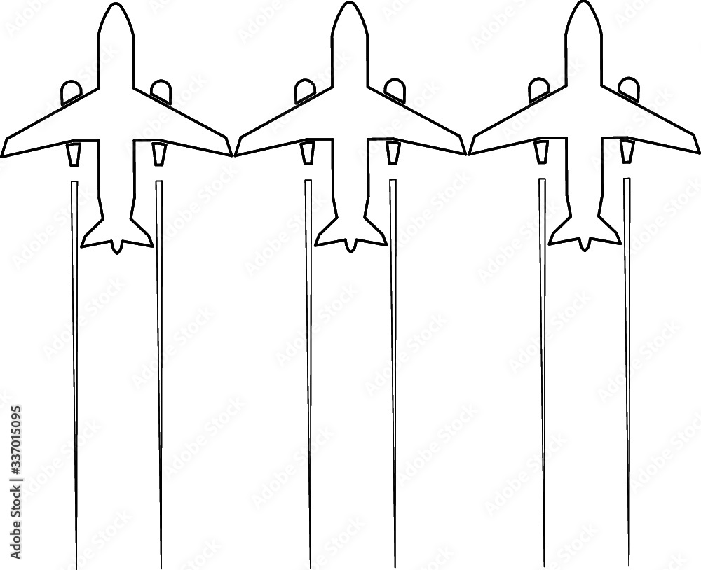 The graphic image of the flying aeroplane was drawn in CAD drawing ...