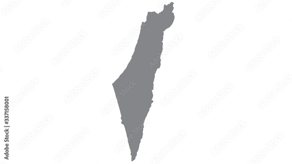 Israel map with gray tone on white background,illustration,textured ...