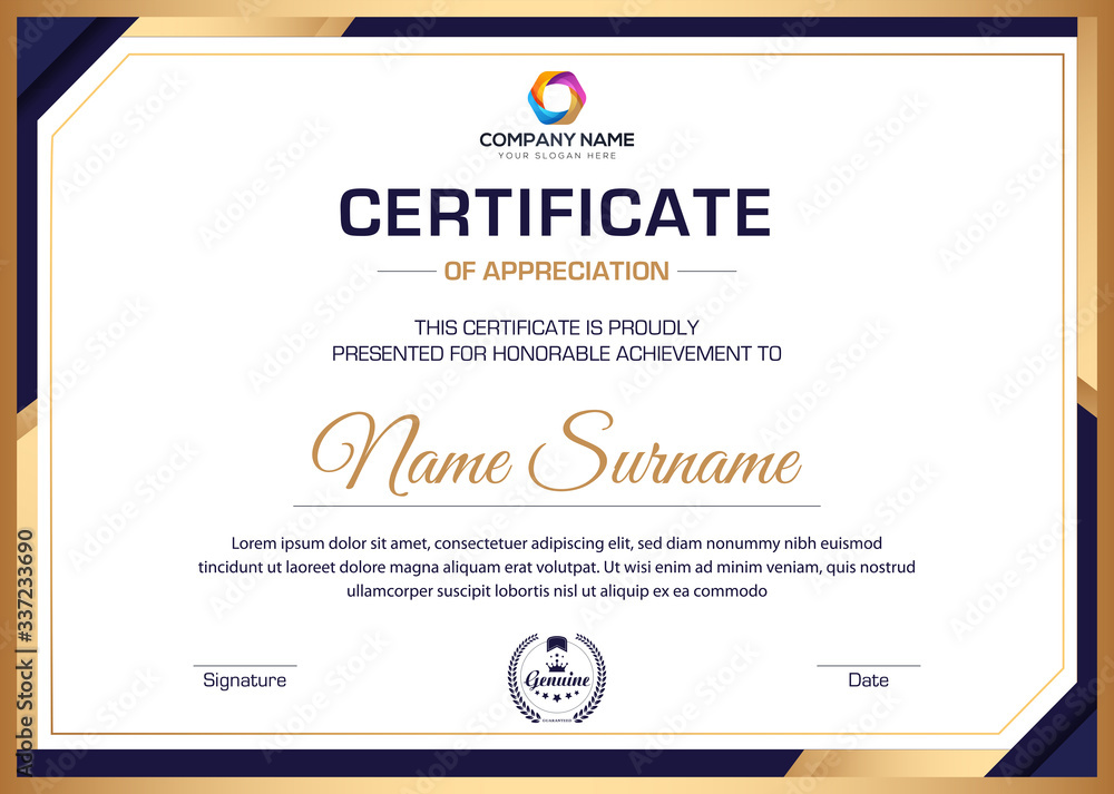 Multipurpose modern professional eps certificate template Stock Vector | Adobe Stock