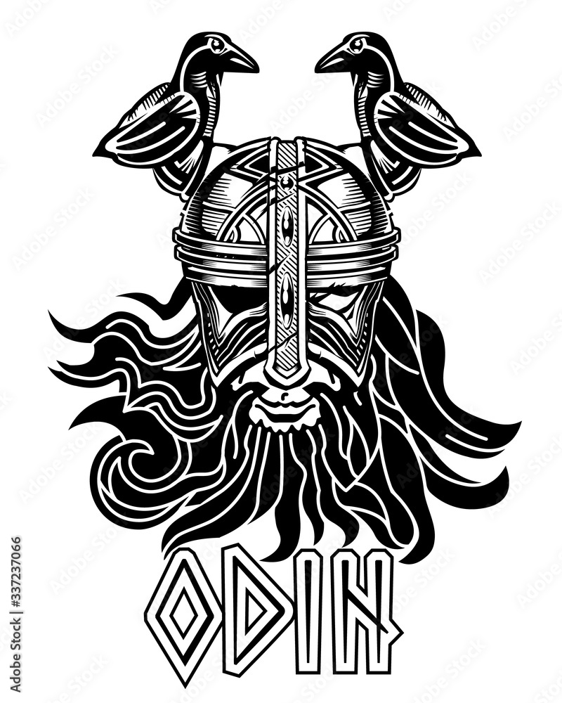 Odin Helmet Logo Emblem Stock Vector | Adobe Stock