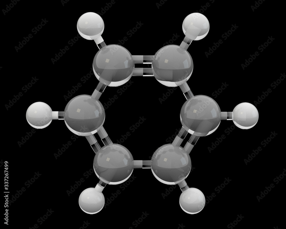 3d glass chemical structure of benzene molecule Stock Illustration ...