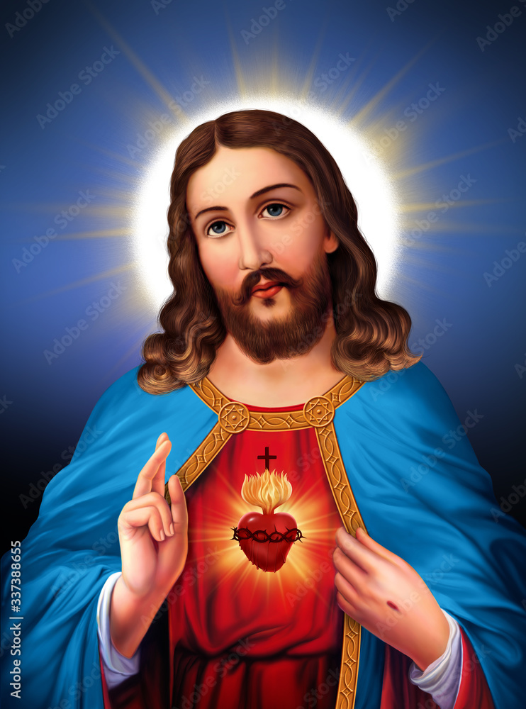 DIVINE MERCY OF JESUS CHRIST Stock Illustration | Adobe Stock