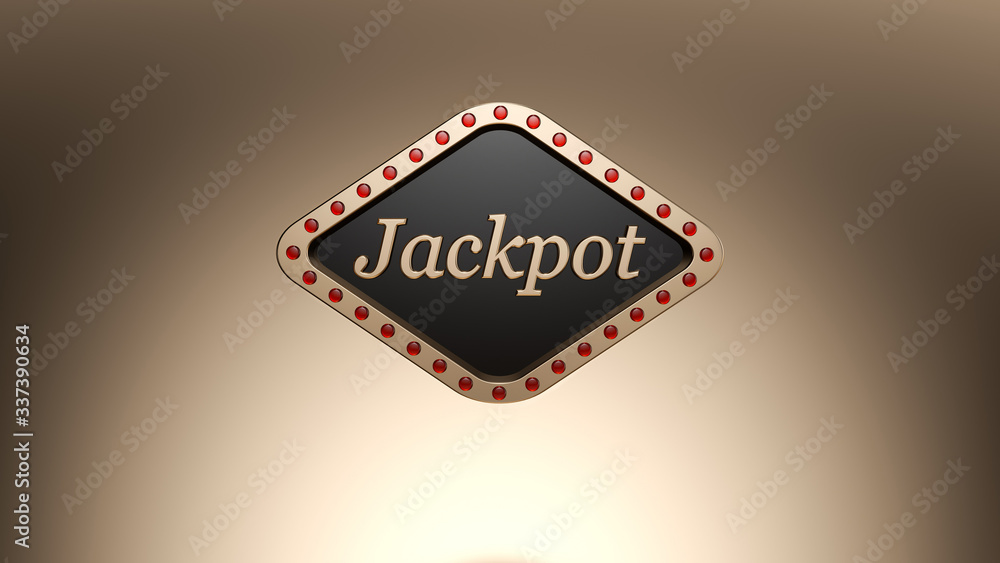 Jackpot Sign Shining Modern Golden Banner On The Gold Background - 3D ...