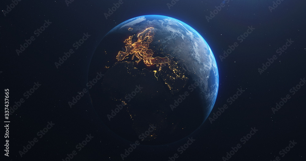 Planet Earth from Space EU Europe Countries highlighted, elements of ...