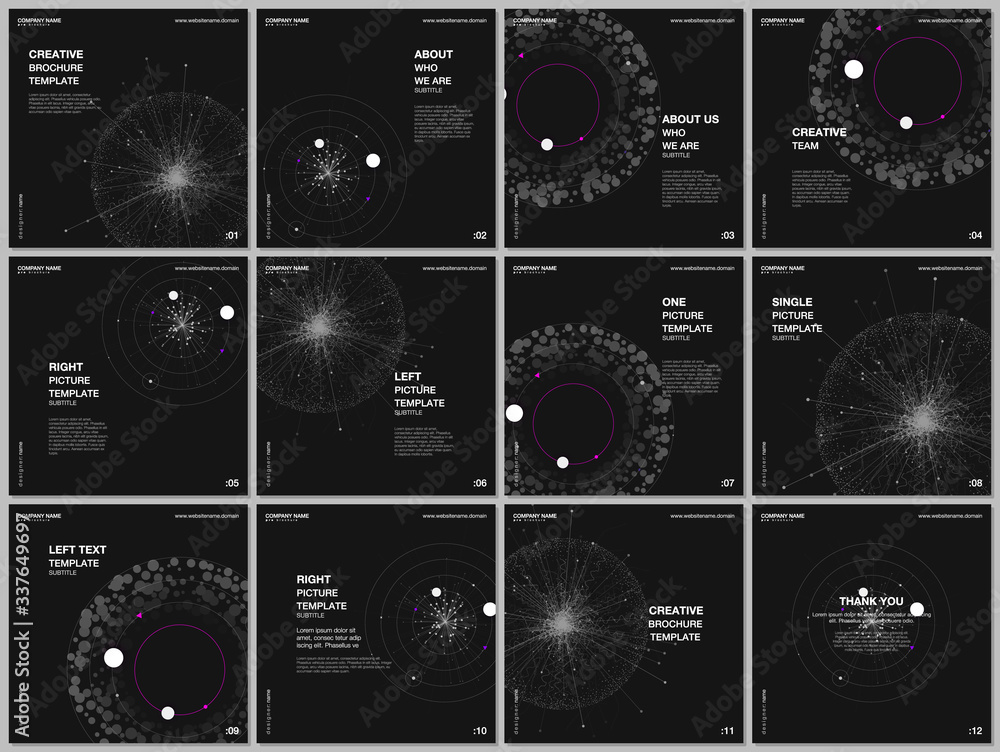 Brochure layout of square format covers design templates for square ...