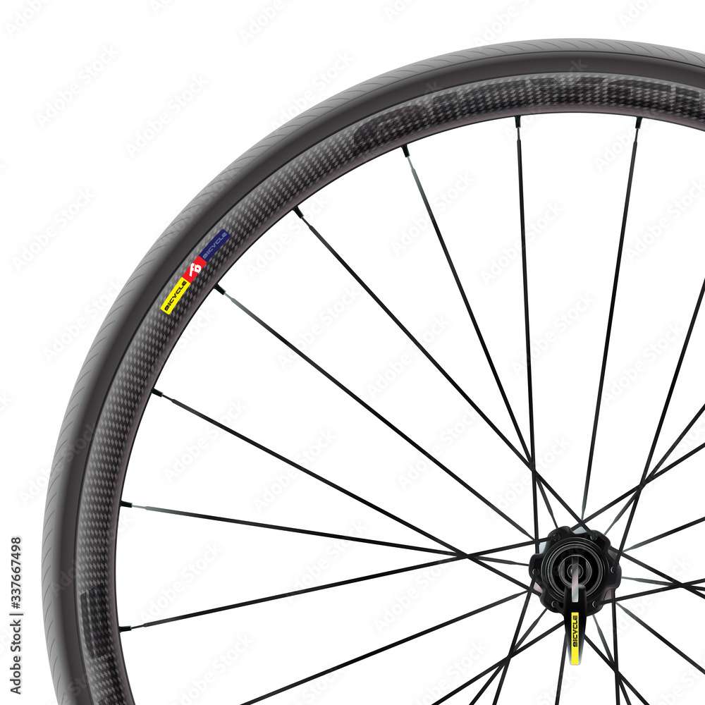 Bicycle wheel. Realistic vector. Wheel rim. Tire with bicycle disc ...