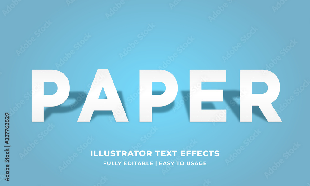 White Paper Text Effect Stock Vector | Adobe Stock
