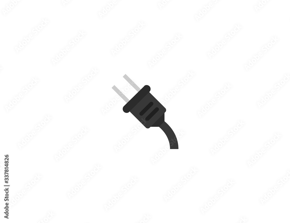 Electric plug vector flat icon. Isolated electric socket, plug emoji ...