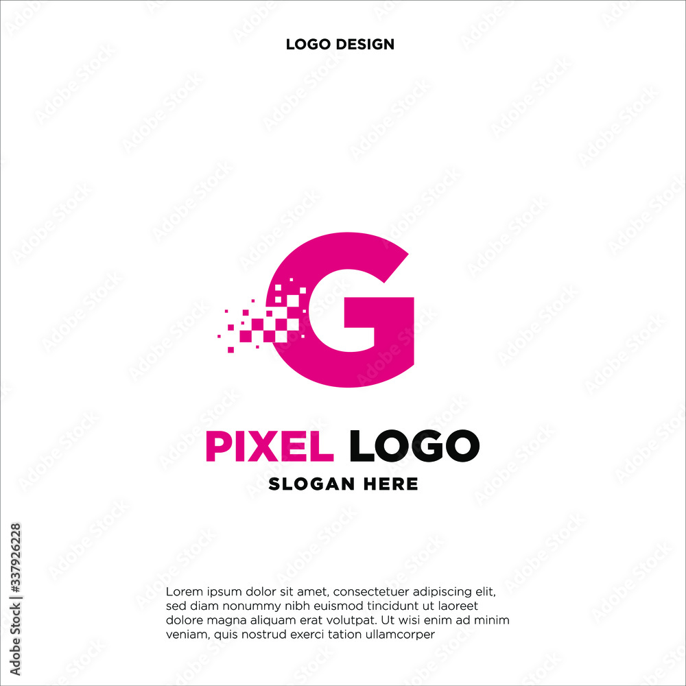 G Letter pixel logo design modern template Stock Vector | Adobe Stock