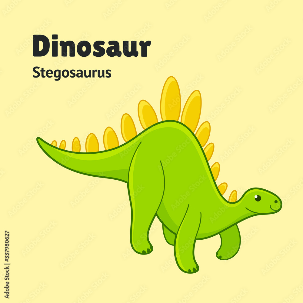 Cartoon dinosaur - stegosaurus. Cute character for children. Vector ...