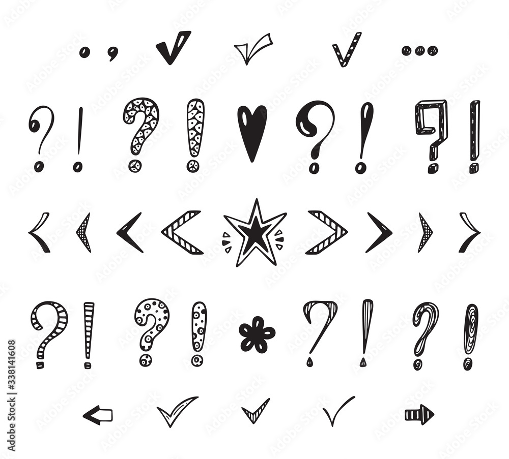 Стоковое векторное изображение «Punctuation marks Vector Set. Hand ...