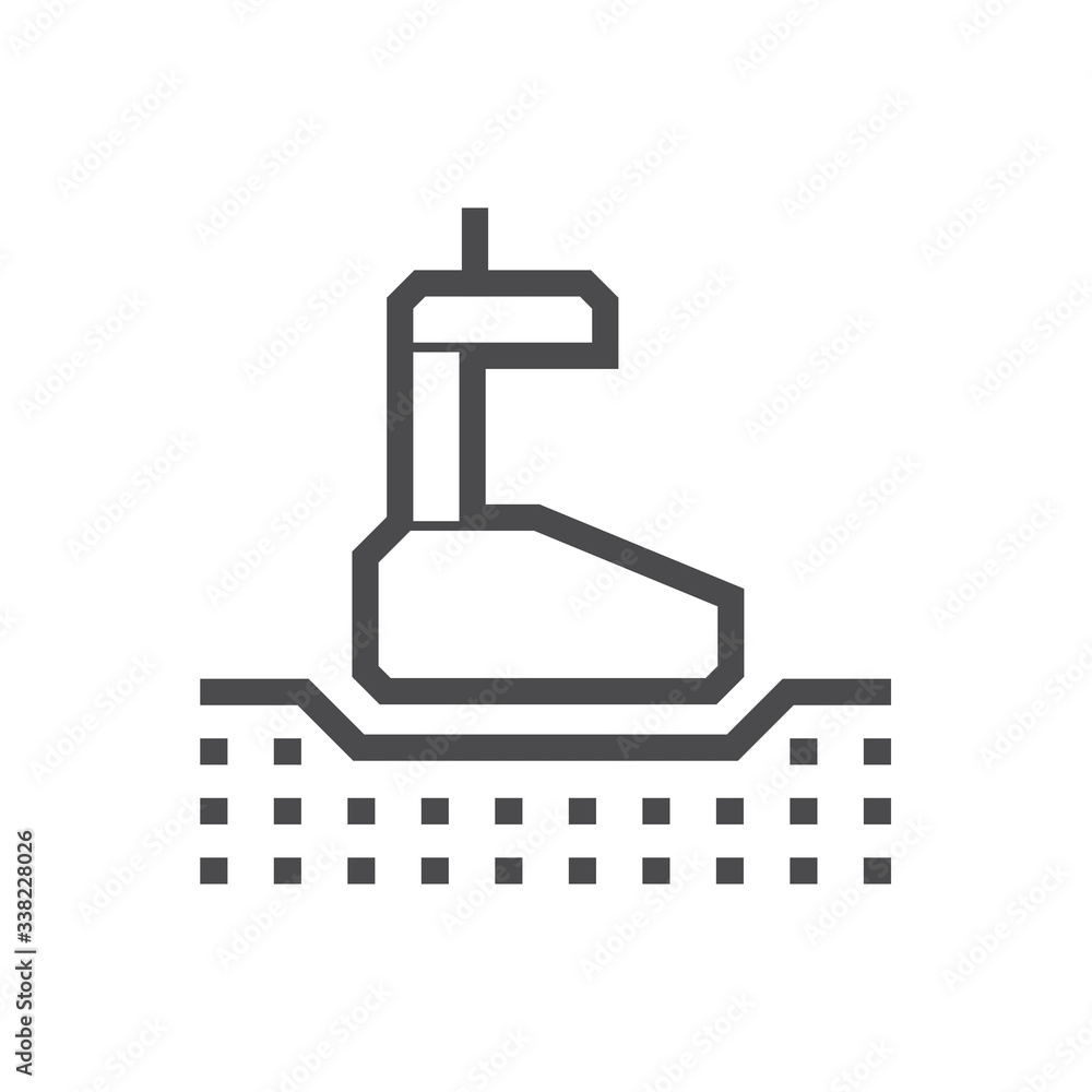 Nuclear density testing, NDT vector icon. Test method of earthwork ...