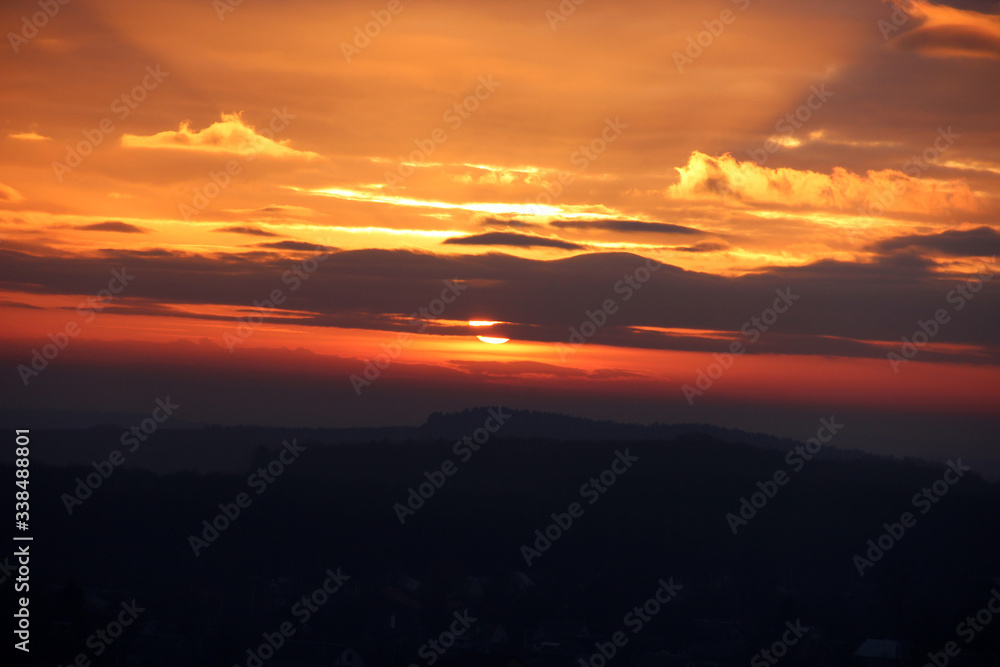 Scenic panoramic view of sunset. Sunset Nature Background. Hd wallpaper ...