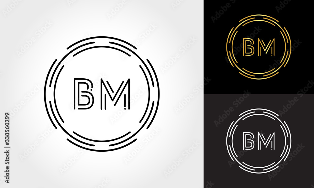 Initial Letter BM Logo Creative Typography Vector Template. Digital ...