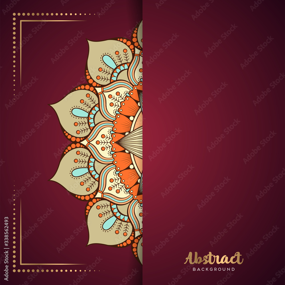 Gold background with mandala Stock Vector | Adobe Stock
