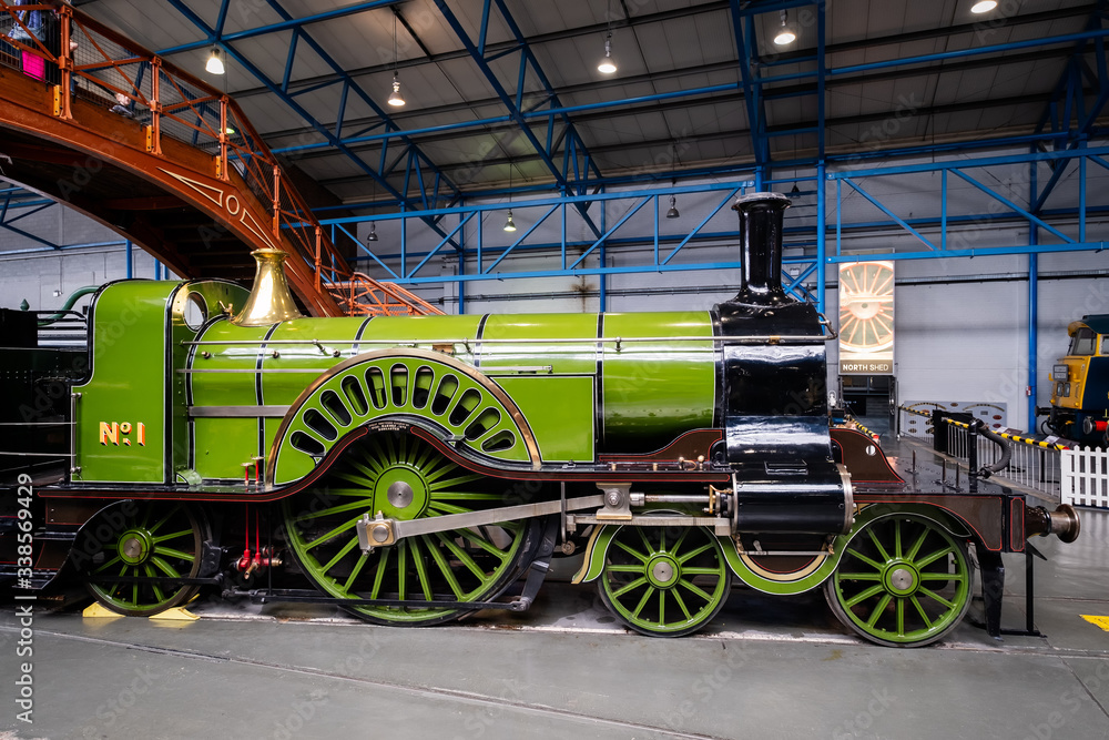 Stirling Single steam locomotive at the National Railway Museum in York ...