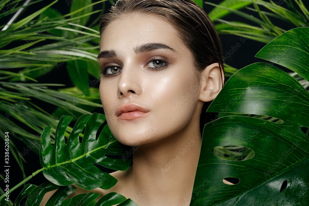 Beautiful woman bare shoulders clean skin Stock Photo | Adobe Stock