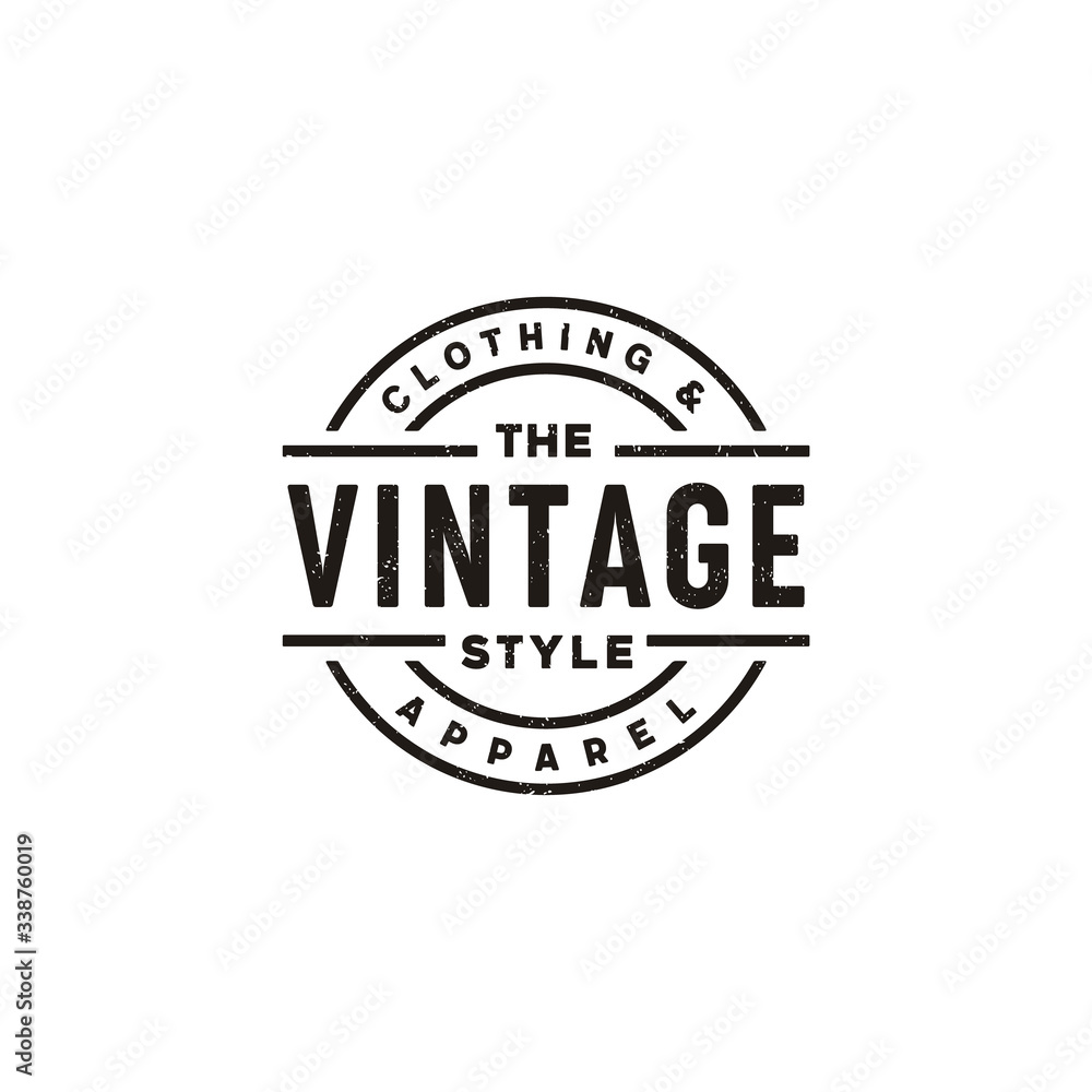 Classic Vintage Retro Label Badge Stamp logo design for Cloth Apparel ...
