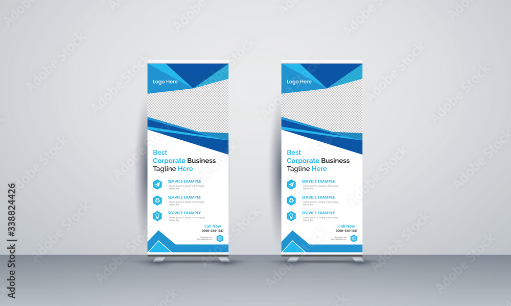 modern vector banners roll up banner and retractable banner x stand ...