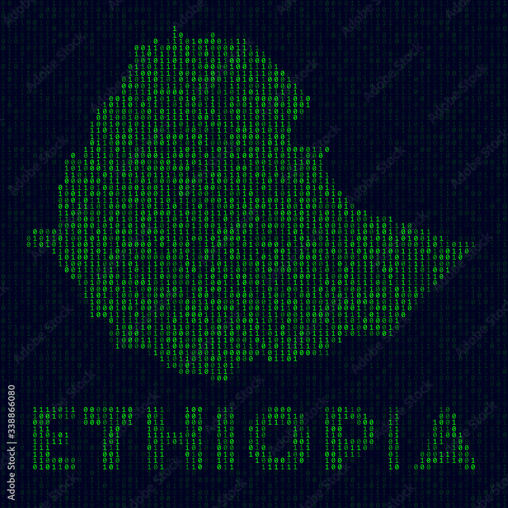 Digital Ethiopia logo. Country symbol in hacker style. Binary code map ...
